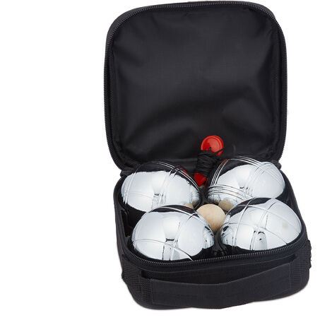 Relaxdays Boule Set, 4 Metal Balls, Includes Jackball & Measuring Tool ...