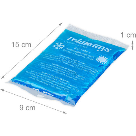 Relaxdays Cooling Pads, Set of 16, Cold-Warm Compresses, 9 x 15 cm ...