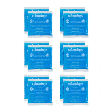 Relaxdays Cooling Pads, Set of 12, Cold-Warm Compresses, 14 x 13 cm ...