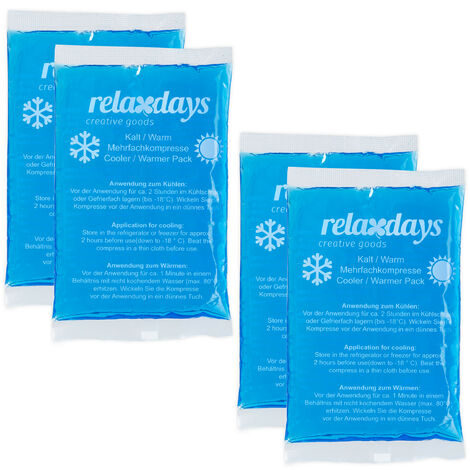 Relaxdays Cooling Pads, Set of 4, Cold-Warm Compresses, 9 x 15 cm ...