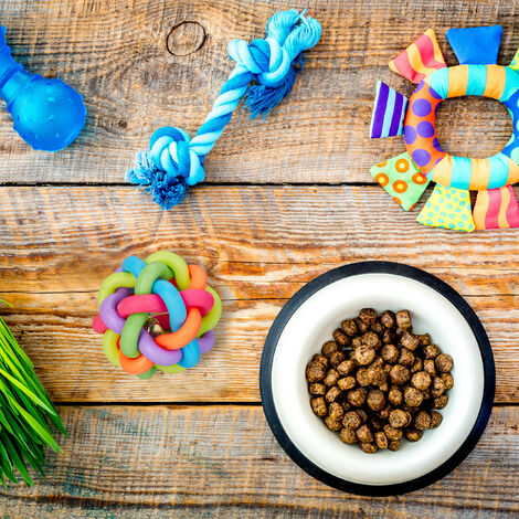 Relaxdays Dog Toy Set Of 3, Tug Toys, Bite & Chew, Dog Ball, Puppy ...