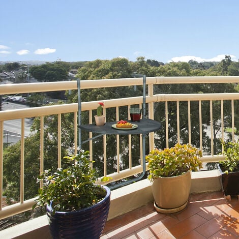 Relaxdays Balcony Hanging Table Foldable, WxD: 59.5 x 63 cm, Height ...