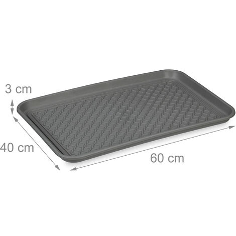 Relaxdays XL Shoe Tray, Set of 3, Hallway Storage for Muddy or Wet ...