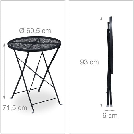 Relaxdays Fold-up Garden Table, Parasol Hole, Weatherproof, Steel ...