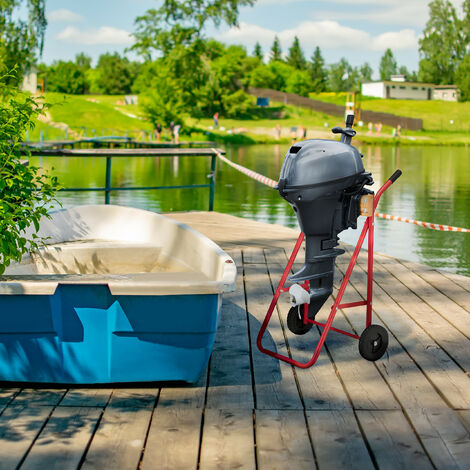 Relaxdays Outboard Motor Stand, Storage, Trolley, Short, Long, Shaft ...
