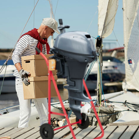 Relaxdays Outboard Motor Stand, Storage, Trolley, Short, Long, Shaft ...