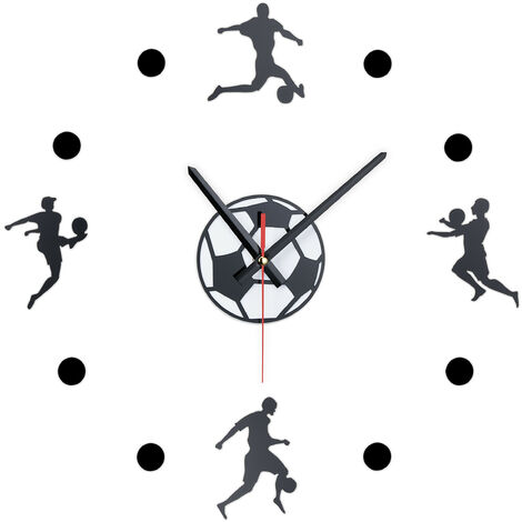 Relaxdays DIY Wall Clock, Football Decor, Stick Up, Glue, Without ...