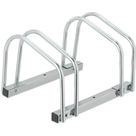 Relaxdays Floor Bike Rack, for 2 Bicycles, Wheel Width up to 60 mm ...