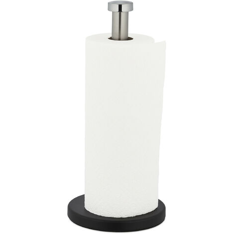 Relaxdays Kitchen Roll Holder, Stable Standing, Stainless Steel, Paper ...