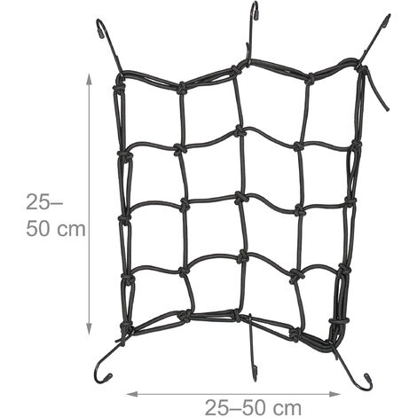 Relaxdays Cargo Net for Bicycle & Motorbike, Set of 4, for Bike Basket ...