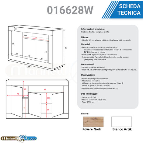 Mobile credenza buffet moderno soggiorno salotto camera letto ROVERE ...