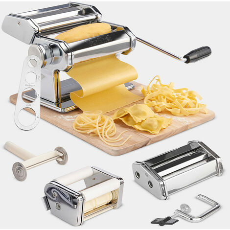 VonShef Fresh Pasta Maker Manual Pasta Machine Roller with 9 Adjustable Thickness Settings perfect for homemade Lasagne Spaghetti Ravioli Linguine Fettuccine Noodles or even Dumpling Skins
