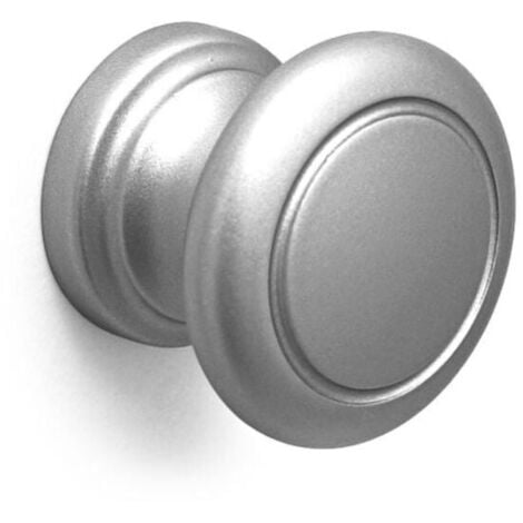 Pomolo tondo effetto alluminio con cerchio inciso nel centro 32x27mm ...