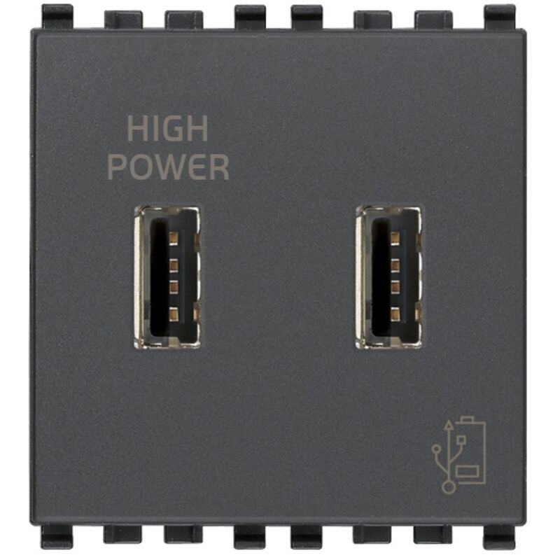 Unità alimentazione USB 5V2, 1A 2M grigio Vimar Eikon 20295