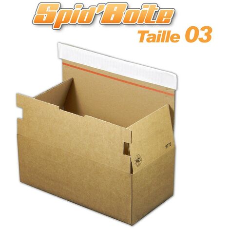 Lot de 500 Boîte postale autocollante SPID'BOITE 03 format 275x180x135 mm