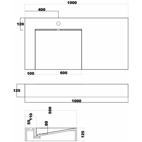 Plan vasque solid surface Réf : SDPW12A