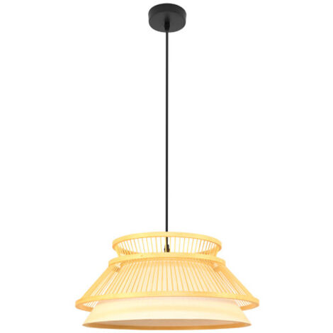 Lámpara de techo colgante Bambu Bertino Neg/natural 1xe27 46d