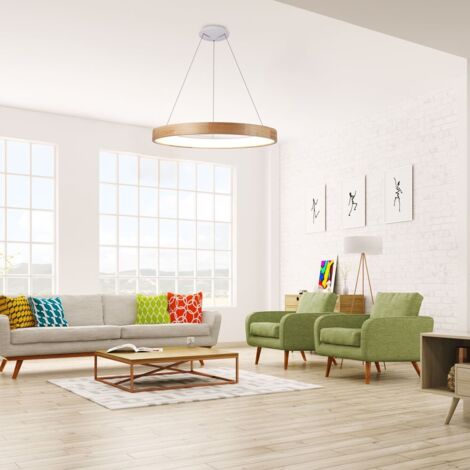 Lámpara de techo led Mad 56W madera natural