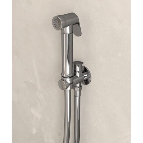 Handbrause-Set Wand-WC rund - Verchromt