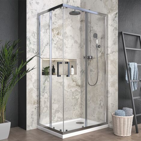 Box doccia angolare 75x100 cm H195 cm AMBRA Cromato