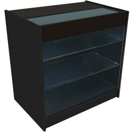 Comptoir de Vente en MDF Noir LED Blancs Intégrés K900 3 Étagères ...