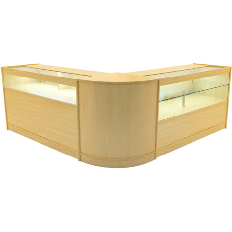 Comptoirs de Vente en MDF Érable à LED Blancs Ensemble Adonis B1500 ...