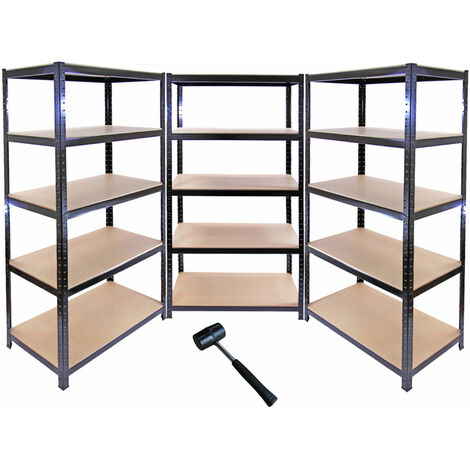 Monster Racking - Lot de 3 Rayonnages T-Rax en Acier Sans Boulons Noirs ...
