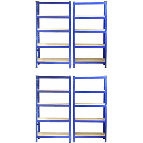Monster Racking - 4 Rayonnages T-Rax en Acier Sans Boulons Bleus 75cm x ...
