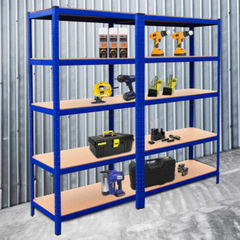Monster Racking - Rayonnage T-Rax en Acier Sans Boulons Bleu 75 x 150 x ...