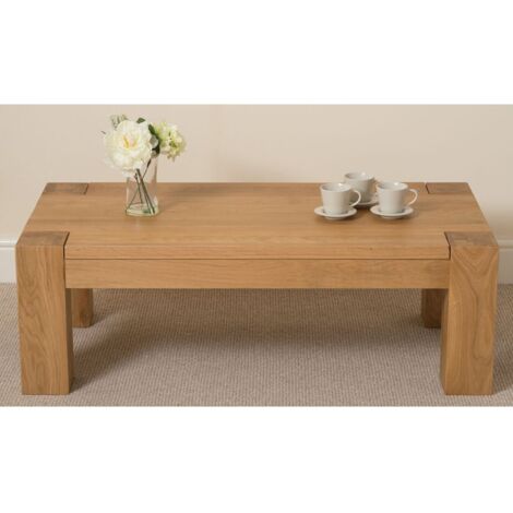 Kuba Chunky Large Oak Coffee Table for Living Room