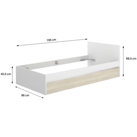 TOP Cama blanco natural con cajon arrastre
