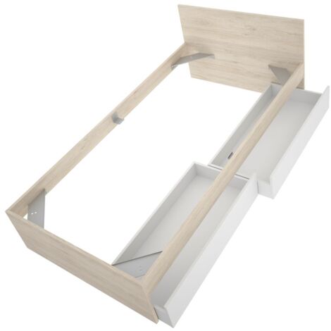 TOP Cama blanco natural con cajones