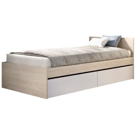 TOP Cama blanco natural con cajones
