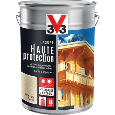 Lasure haute protection Solvantée V33 Incolore Satin 5L