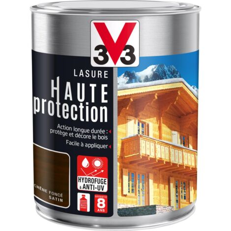 Lasure haute protection Solvantée V33 Chêne foncé Satin 1L