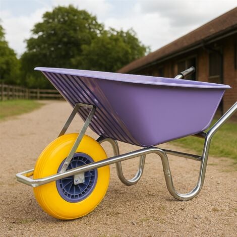 KCT 110L Purple Garden Builders Heavy Duty Wheelbarrow with Reinforced Tyre