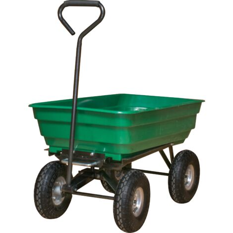 KCT 75 Litre Garden Trolley Trailer Tipper Cart with Soft Grip Handle