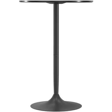 HOMCOM Tavolo da Bar Alto Rotondo Moderno in Acciaio e MDF Ø70x102cm Nero