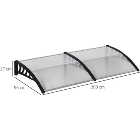 Outsunny Tettoia Esterna Finestre e Porte 200x96cm in Policarbonato ...