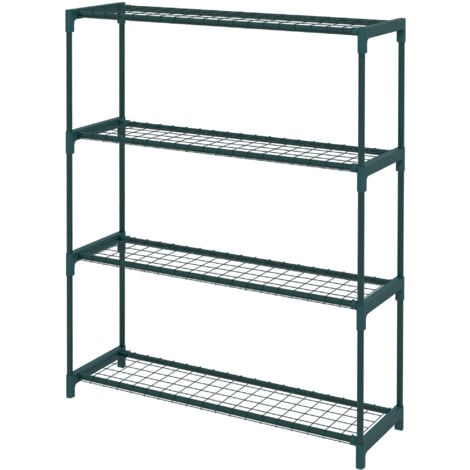 Outsunny Scaffale Porta Vasi Salvaspazio 4 Ripiani in Acciaio ...