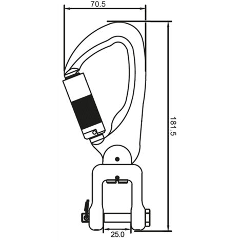 Haken mit automatischer 1/4-Drehung-Verriegelung und Sturzanzeige ...