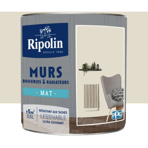 Peinture Murs, Boiseries, Radiateurs RIPOLIN Mat Beige Dogon 0,5 L