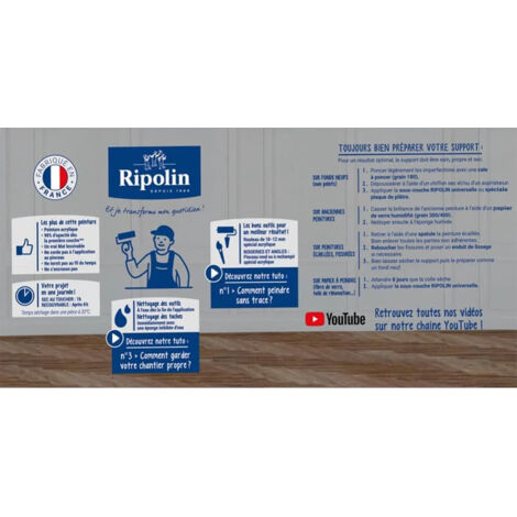 Peinture Murs, Boiseries, Radiateurs RIPOLIN Mat Beige Dogon 0,5 L
