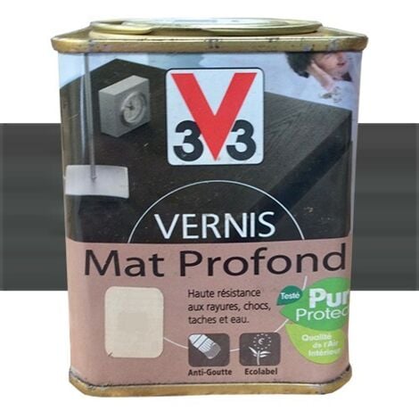 V33 Vernis Meubles et Boiseries Gris Graphite Mat Profond 0,25 L