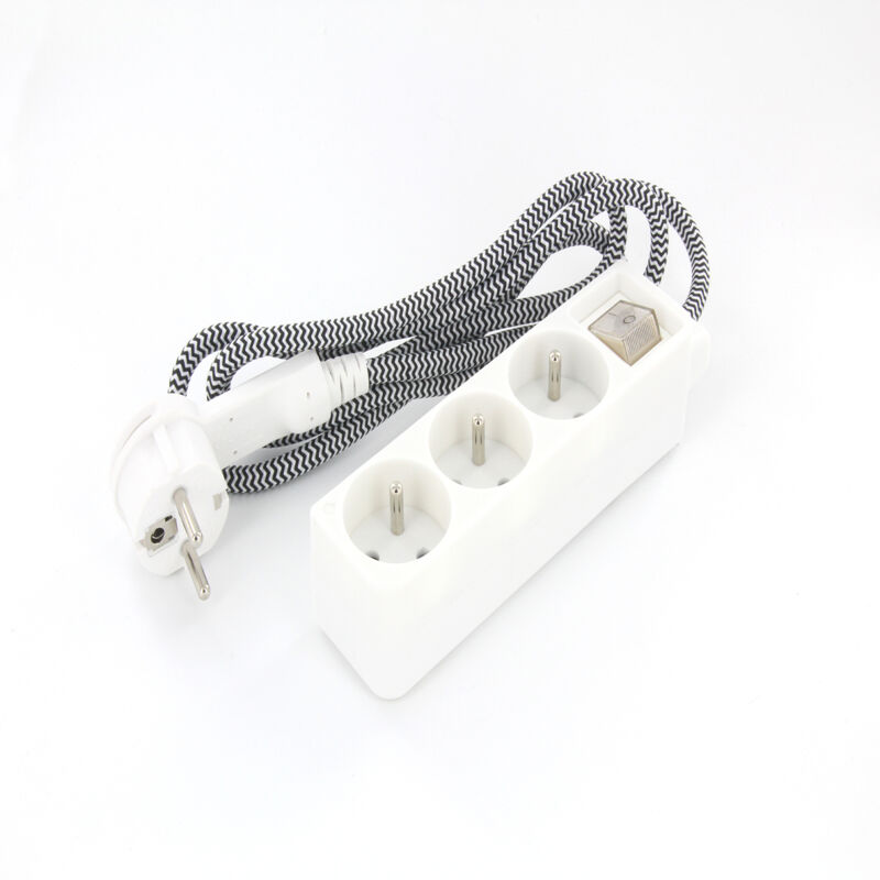 Mini multiprise 3x16A fiche plate - Noir/Blanc - Chacon