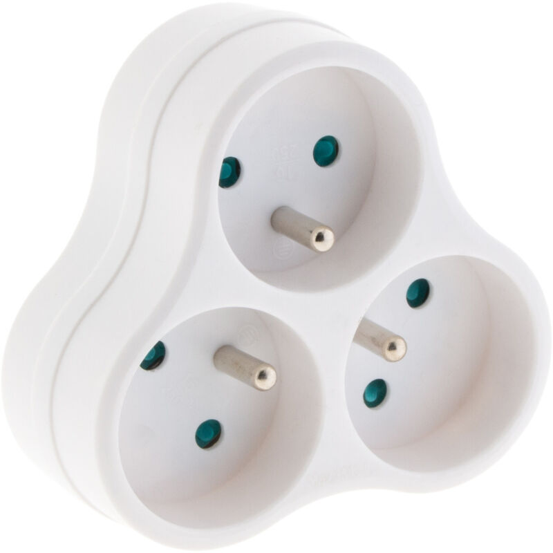 Triplite blanche façade 16A 2P+T Blanc