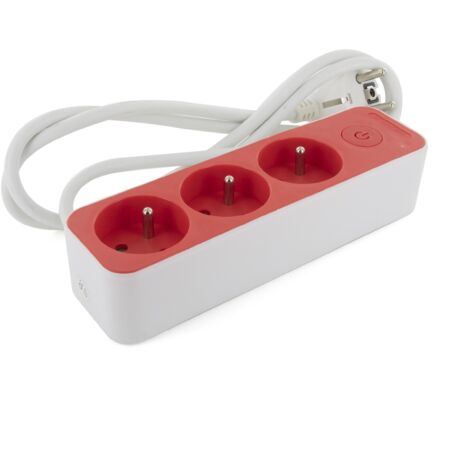 Bloc multiprise 3x16A 3G1.0 mm² - 1,5 m - Rouge - Chacon