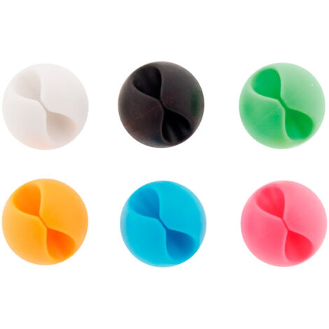 Lot de 6 clips auto-collants pour cordons et câbles - Zenitech