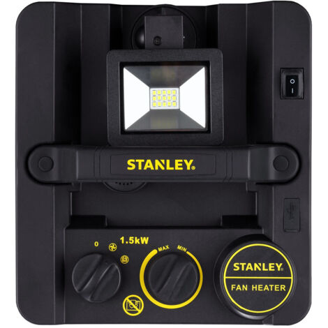 Chauffage électrique industriel 3000W + projecteur LED - Stanley