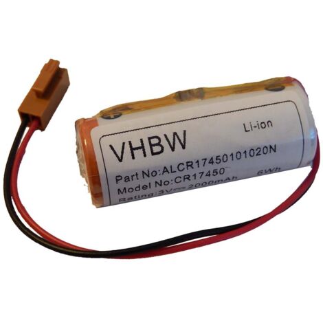 vhbw Akku Ersatz für CR17450SE-RL, CR17450SE-R-CX für Steuereinheit (2000 mAh, 3 V, Li-Ion)
